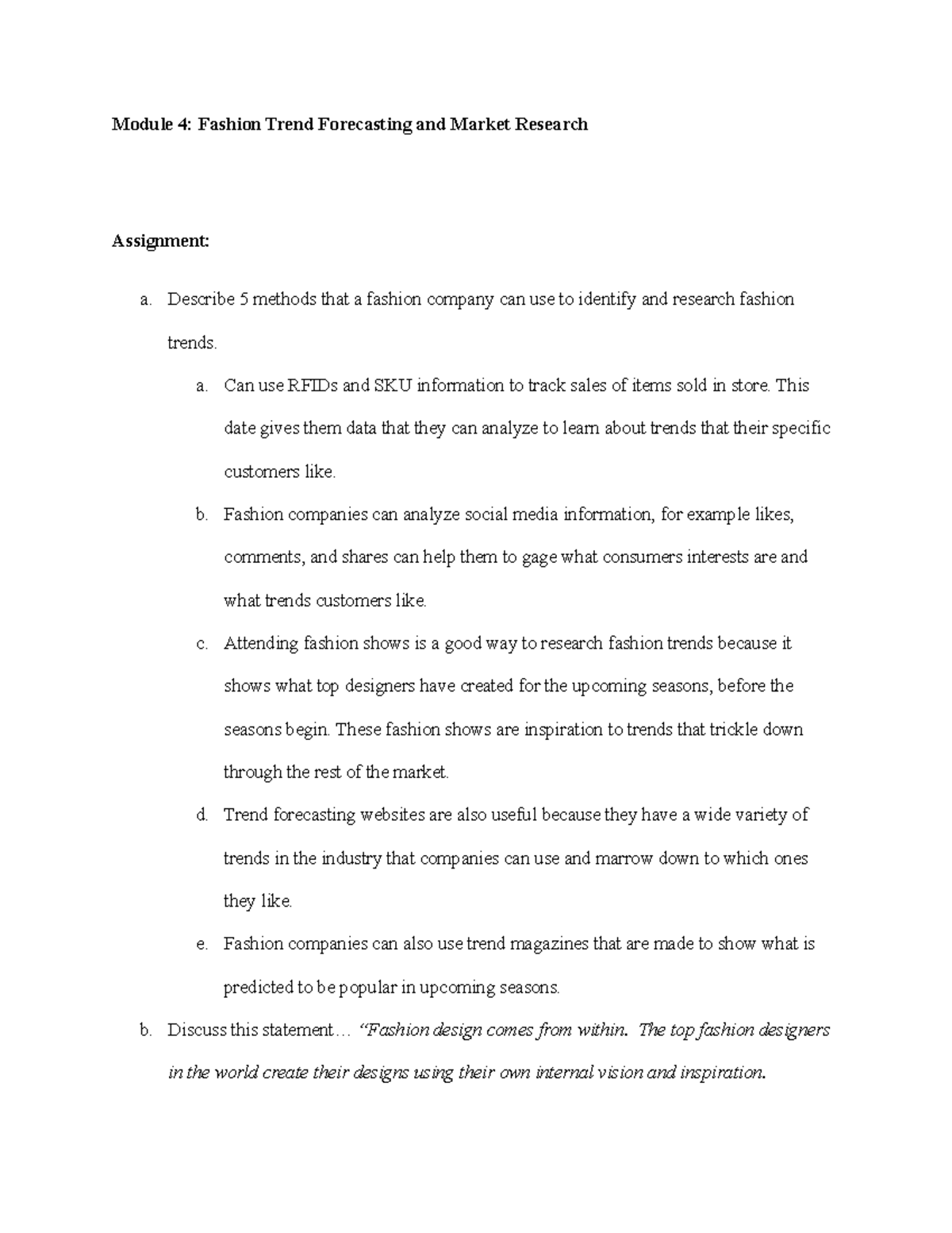 Module 4 - Module 4: Fashion Trend Forecasting and Market Research ...