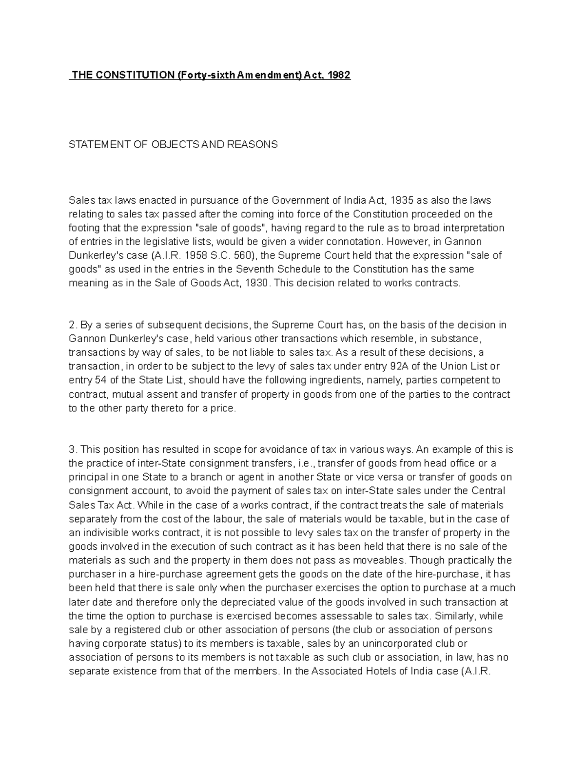 The Constitution (Forty-sixth Amendment) Act, 1982 - THE CONSTITUTION ...