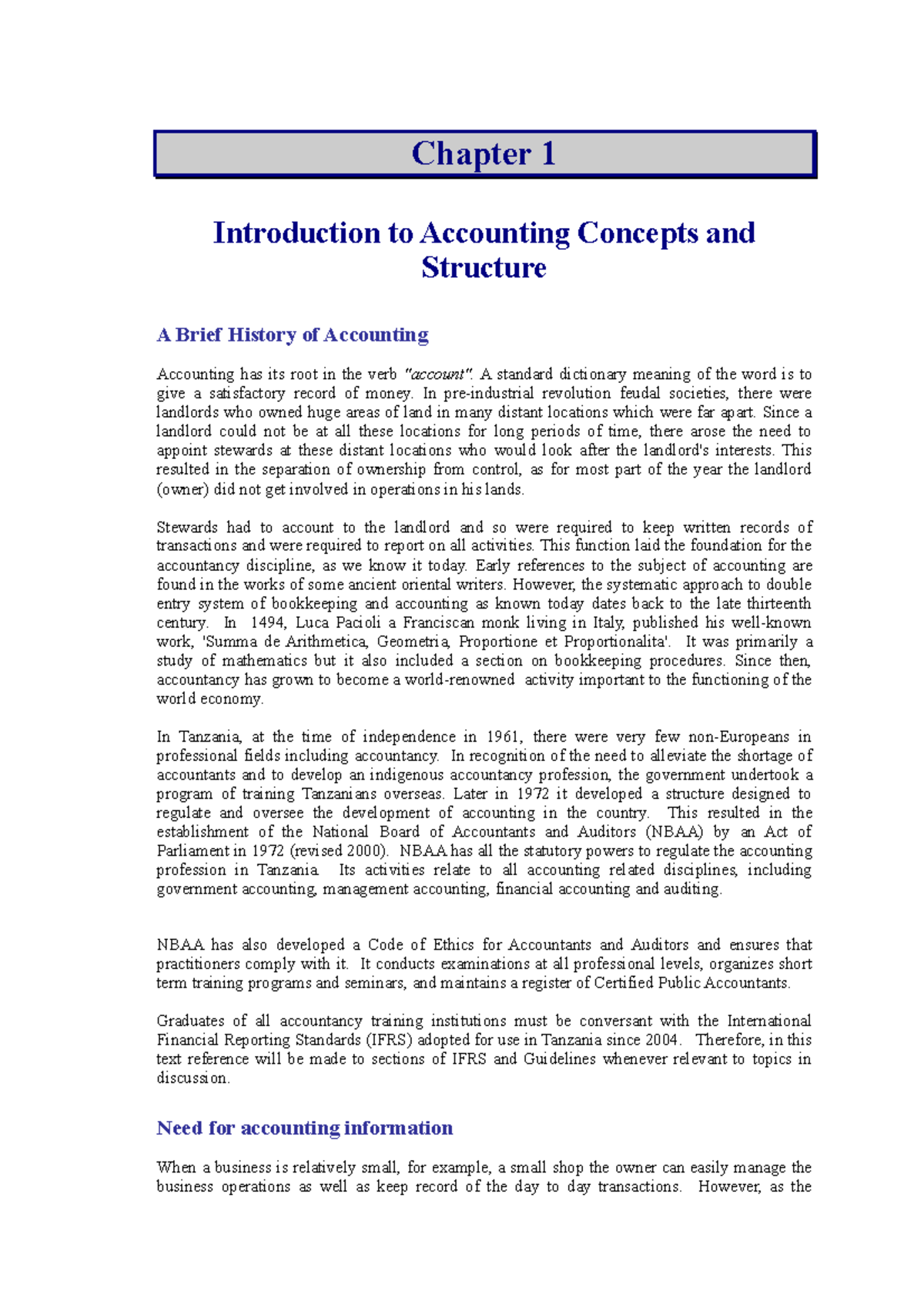 1. Introduction to Accounting Concepts and Structure - Chapter 1 ...