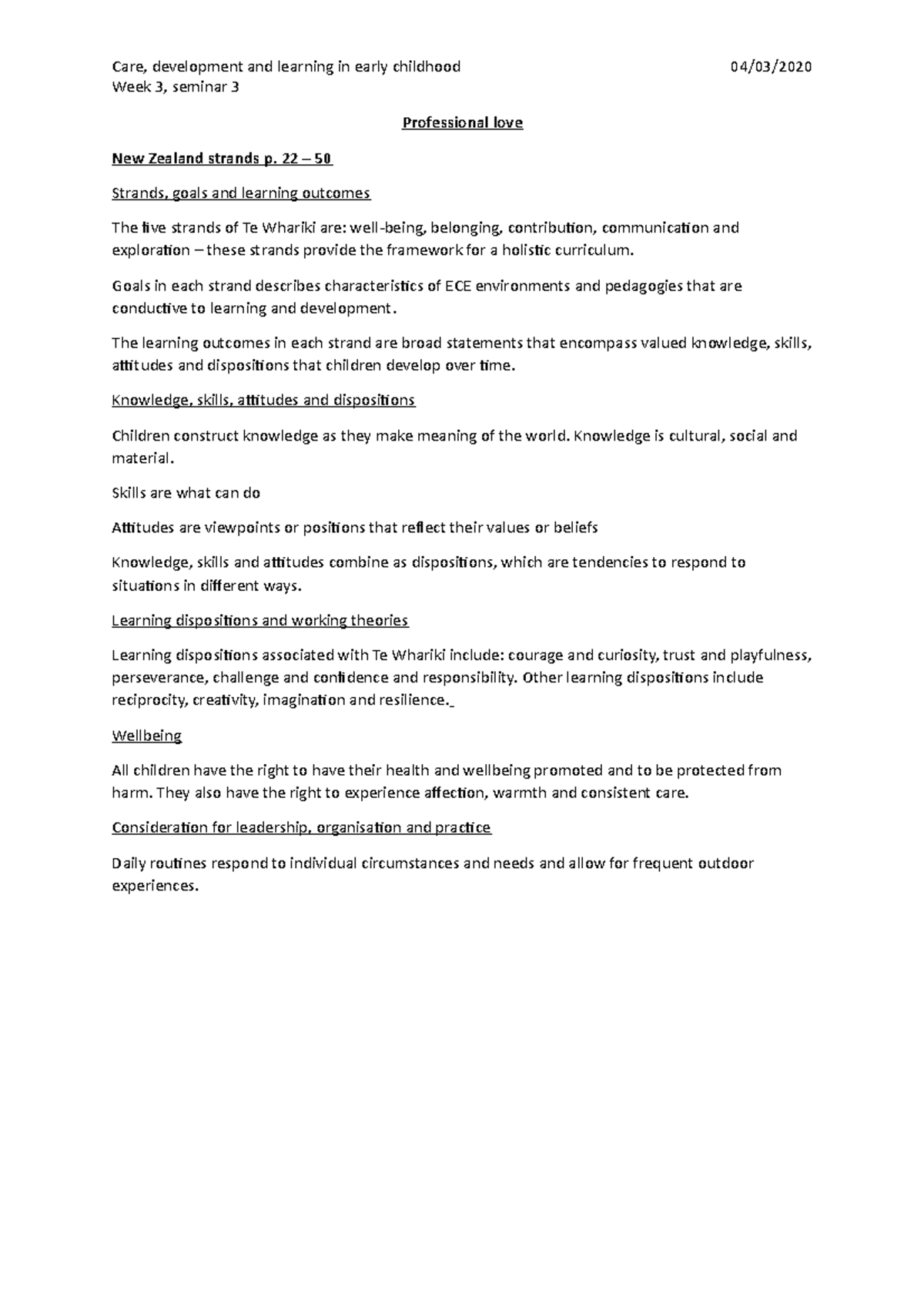 Professional love - Care, development and learning in early childhood ...