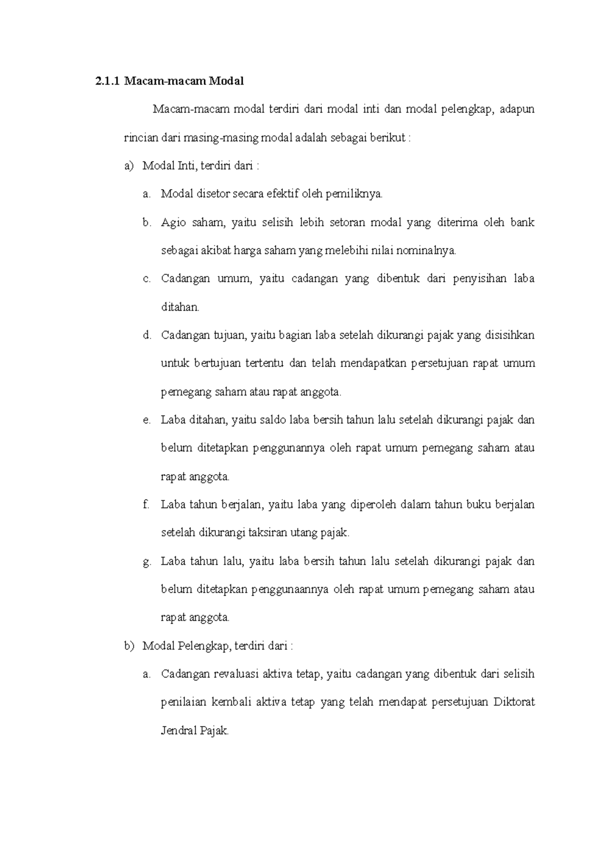 Macam-macam modal - 2.1 Macam-macam Modal Macam-macam modal terdiri ...