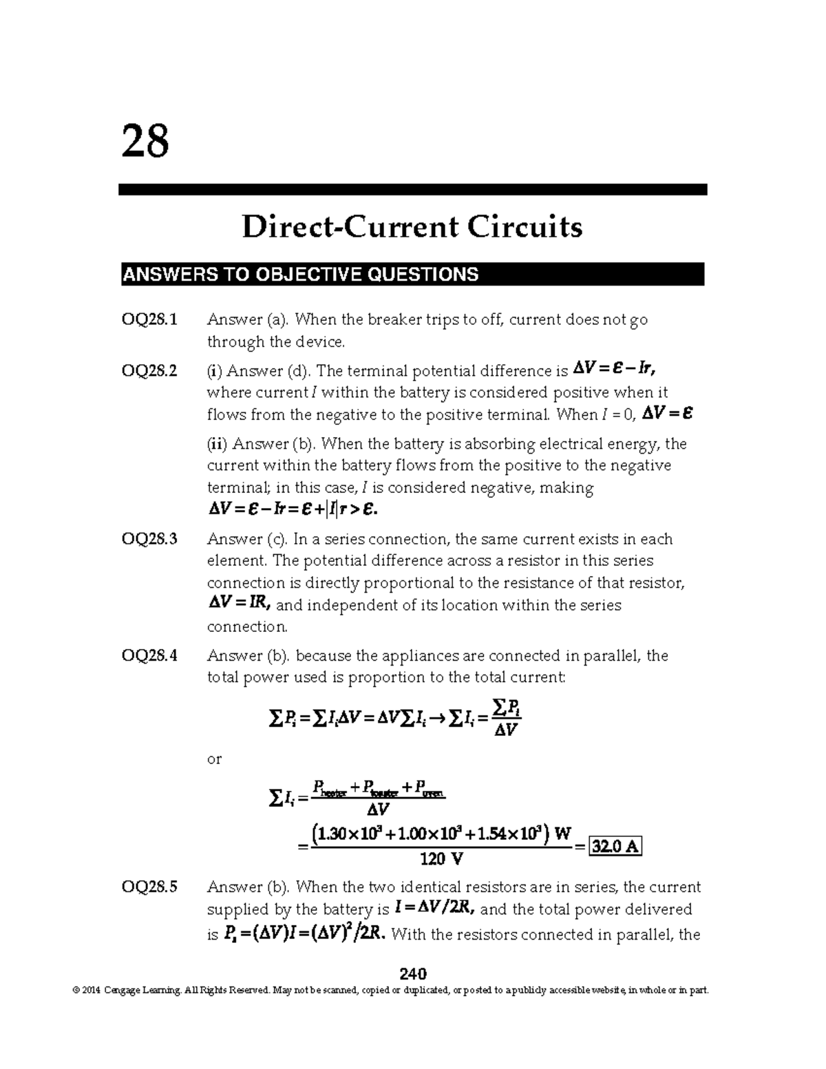 Ch28-answers-Serway - answers to textbook questions - 240 28 Direct ...