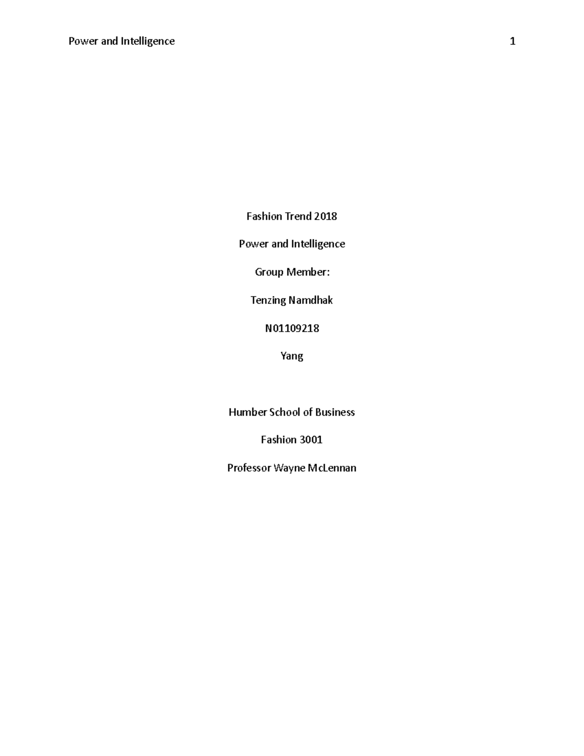 Power and Intelligence trend forecasting - Power and Intelligence 1 ...