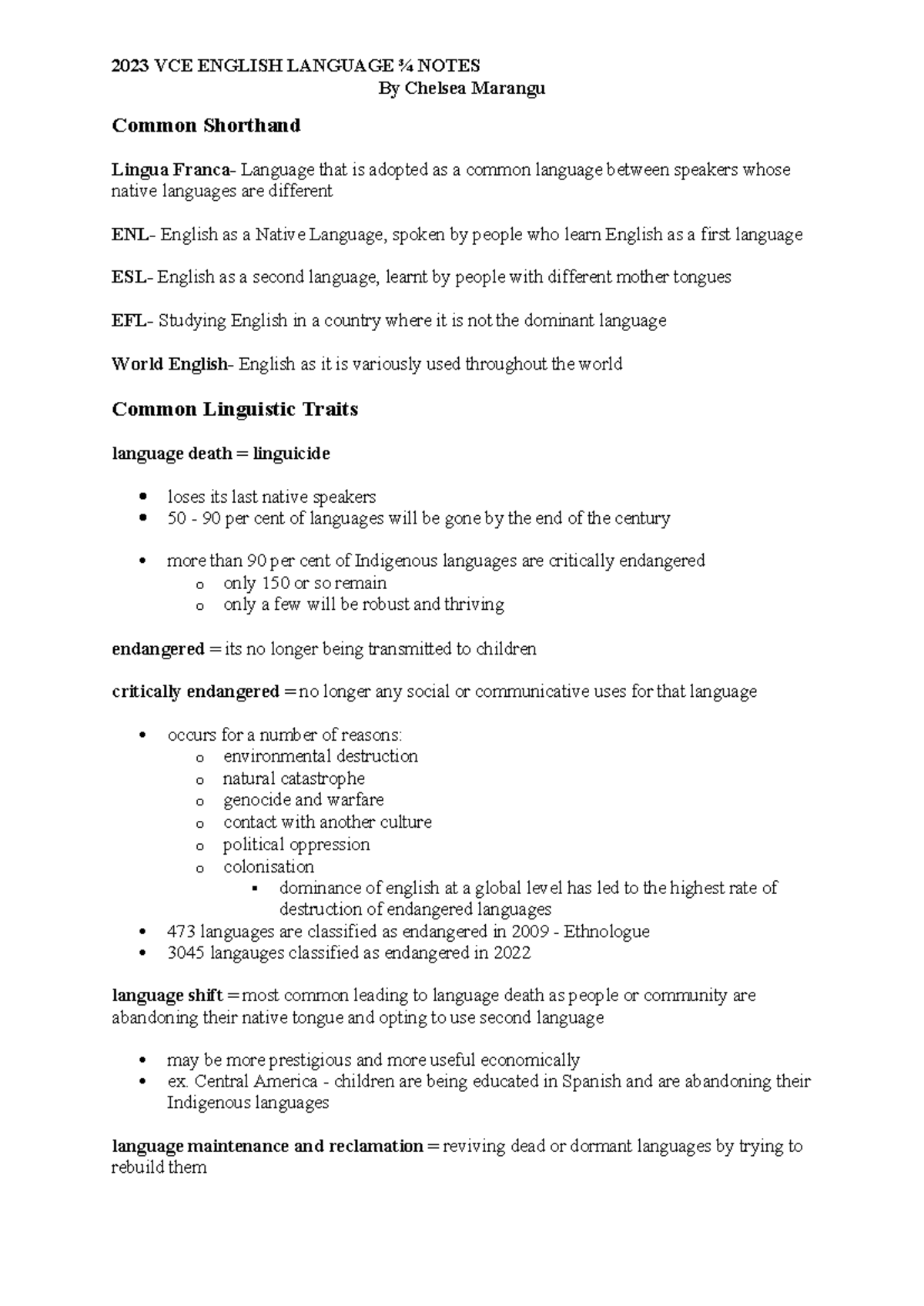 U3:4 Metalanguage - By Chelsea Marangu Common Shorthand Lingua Franca ...
