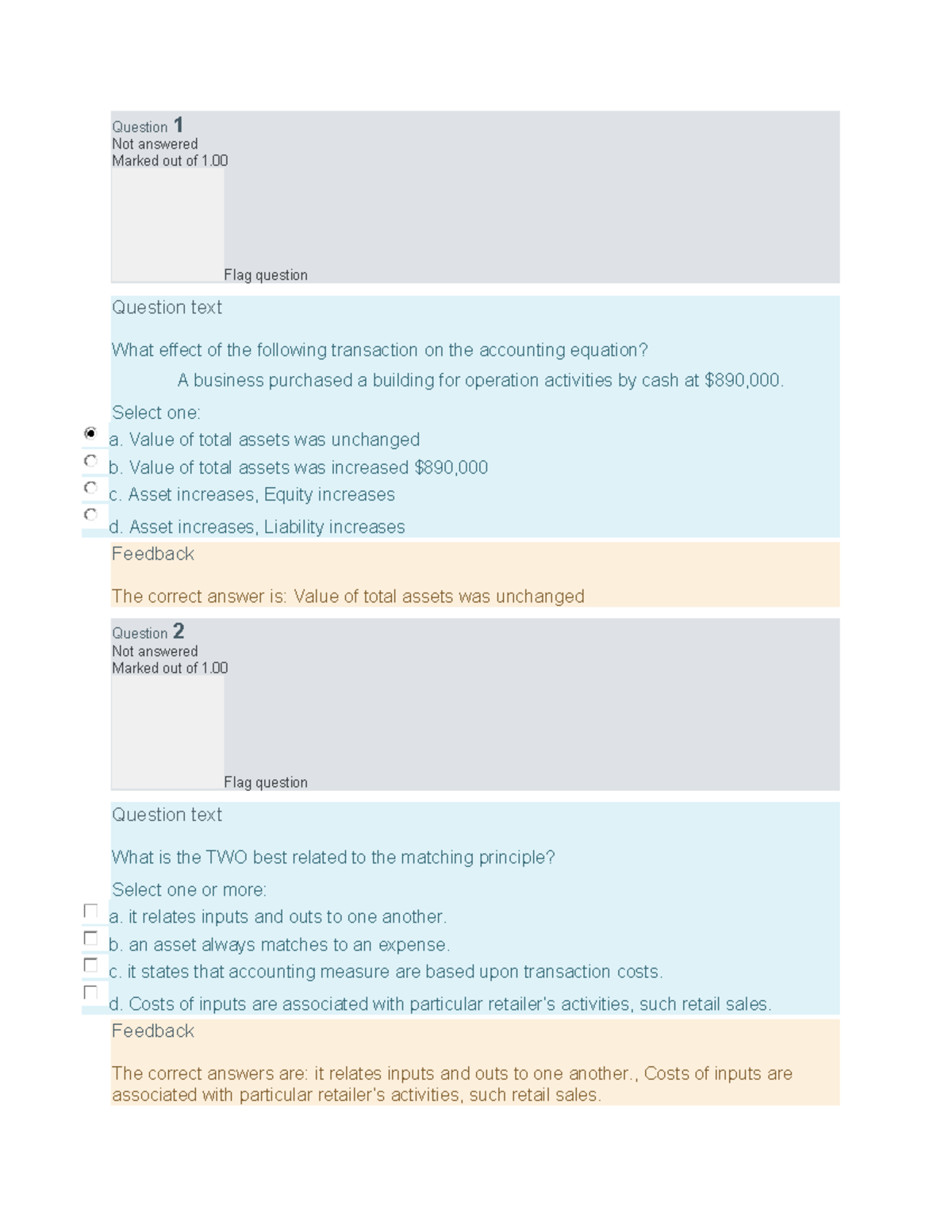 Question 1 - Question 1 Not answered Marked out of 1. Flag question ...