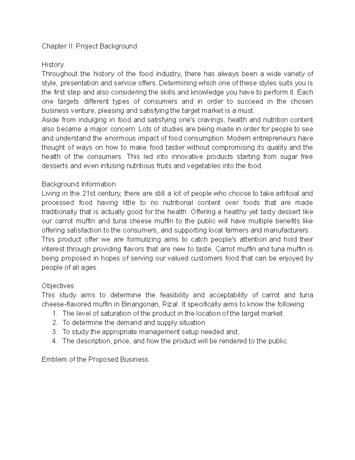 Chapter II- Project Background example copy - Chapter II: Project ...