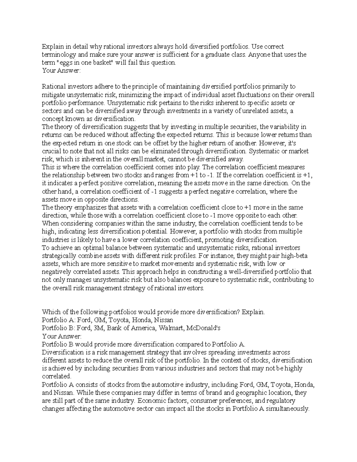 Final - Bond Case Problems Homework given by the instructure. - Explain ...