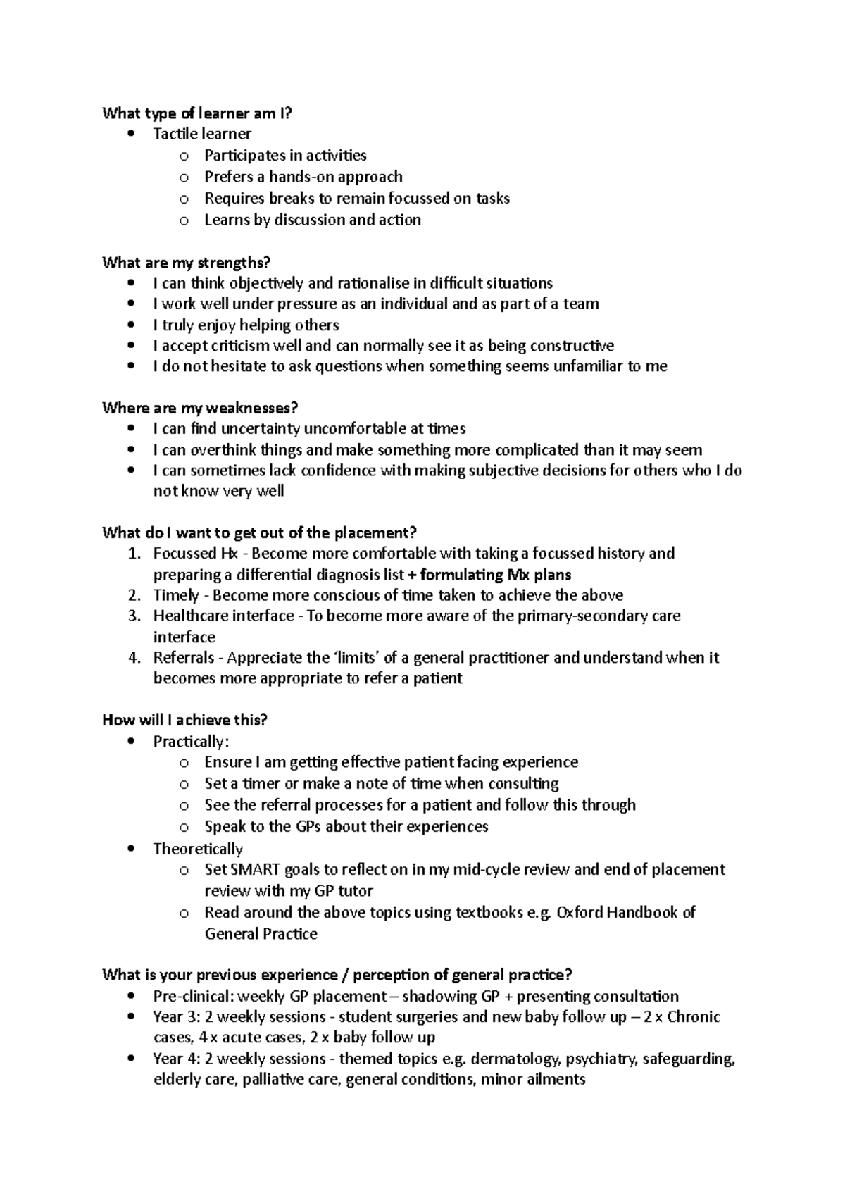 GP Learning styles - What type of learner am I? Tactile learner o ...