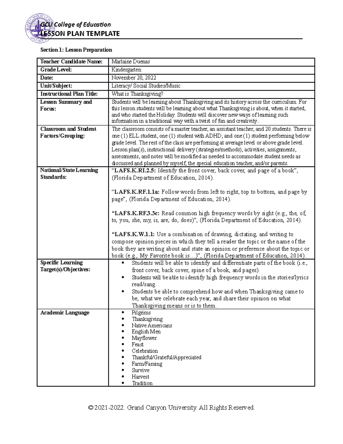 5. Music Integrated Lesson Plan - LESSON PLAN TEMPLATE Section 1 ...