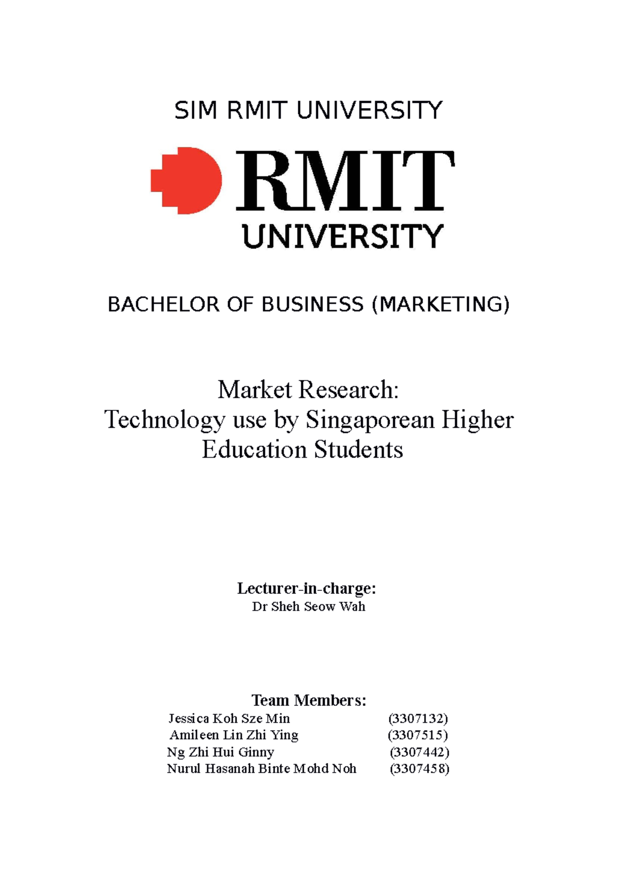 MKTG1047-Market-Research - SIM RMIT UNIVERSITY BACHELOR OF BUSINESS ...