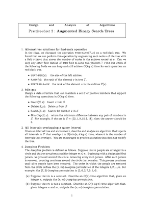 Practice-sheet 1 - practice sheet - Design and Analysis of Algorithms ...