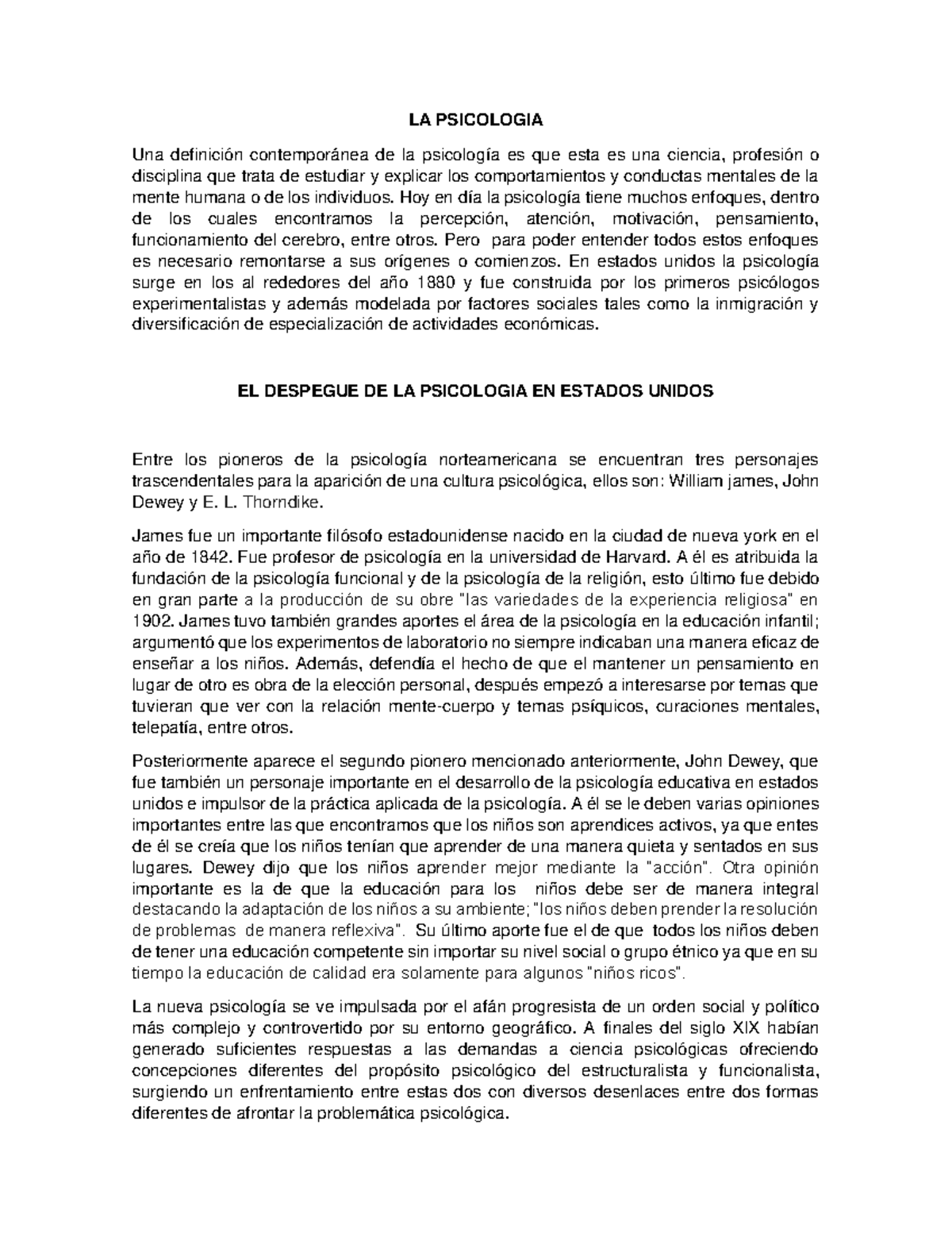 LA Psicologia - LA PSICOLOGIA Una definición contemporánea de la ...