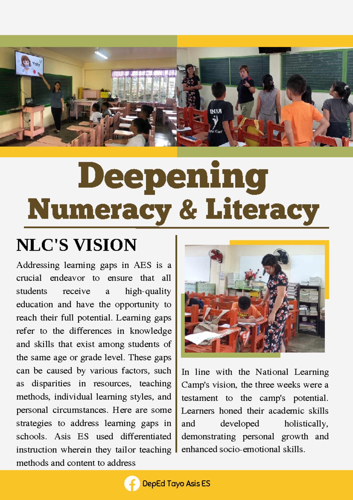 NLC Newsletter for 2024 - Deepening DepEd Tayo Asis ES In line with the ...