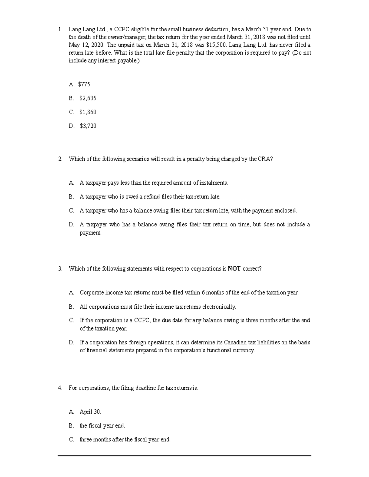 ACCT226 MCQ And Answer Chapter 2 3 Lang Lang Ltd A CCPC Eligible acct226-mcq-and-answer-chapter-2-3-lang-lang-ltd-a-ccpc-eligible