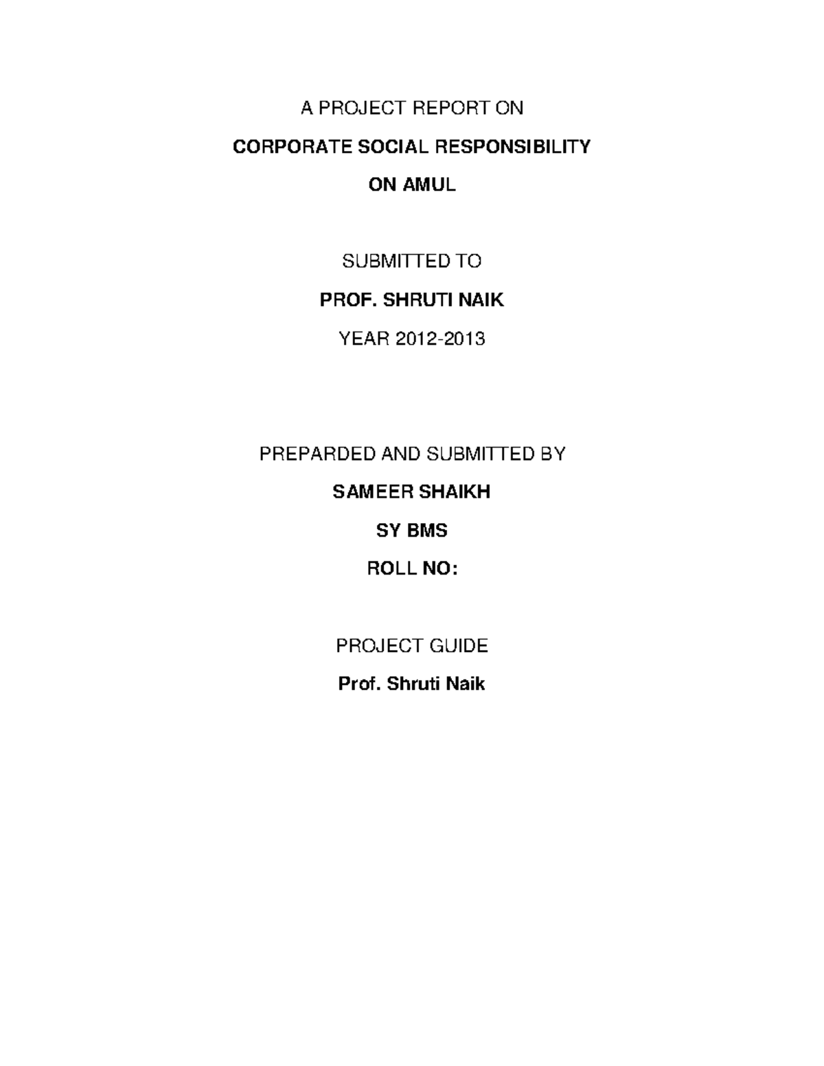A Project Report ON Corporate Social RES - A PROJECT REPORT ON ...
