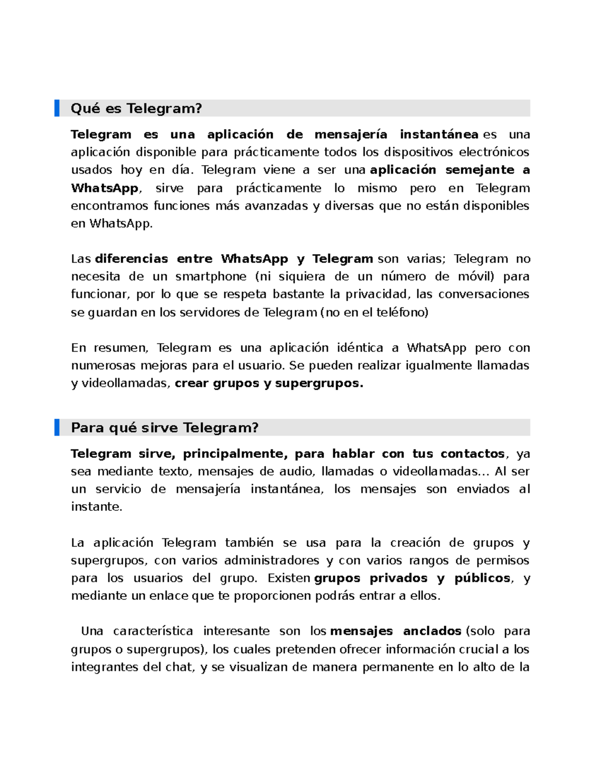 Qué es Telegram - Qué es Telegram? Telegram es una aplicación de ...
