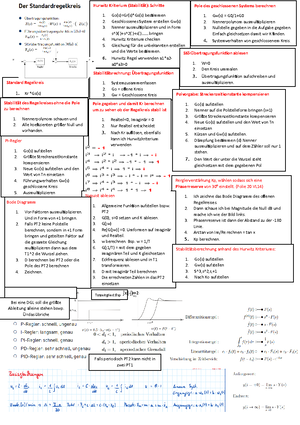 Formelsammlung Komplett - Regelungstechnik - Studocu