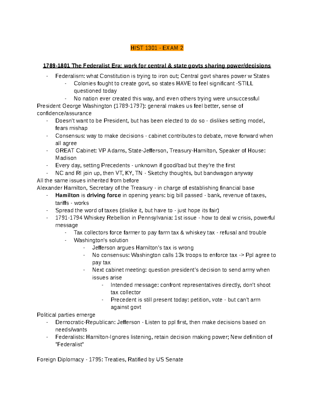 Hist 1301 Lecture Notes for Exam 2 - Google Docs - HIST 1301 - EXAM 2 ...
