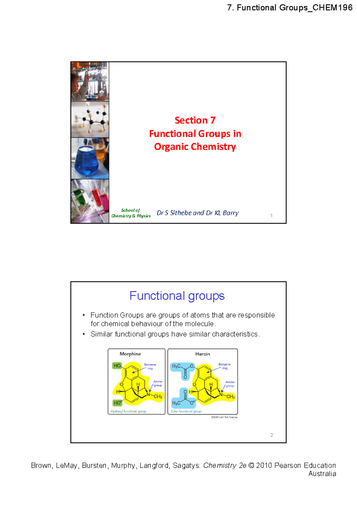 7. Functional Groups in Organic Chemistry CHEM196 Sem 1 2024 - Brown ...