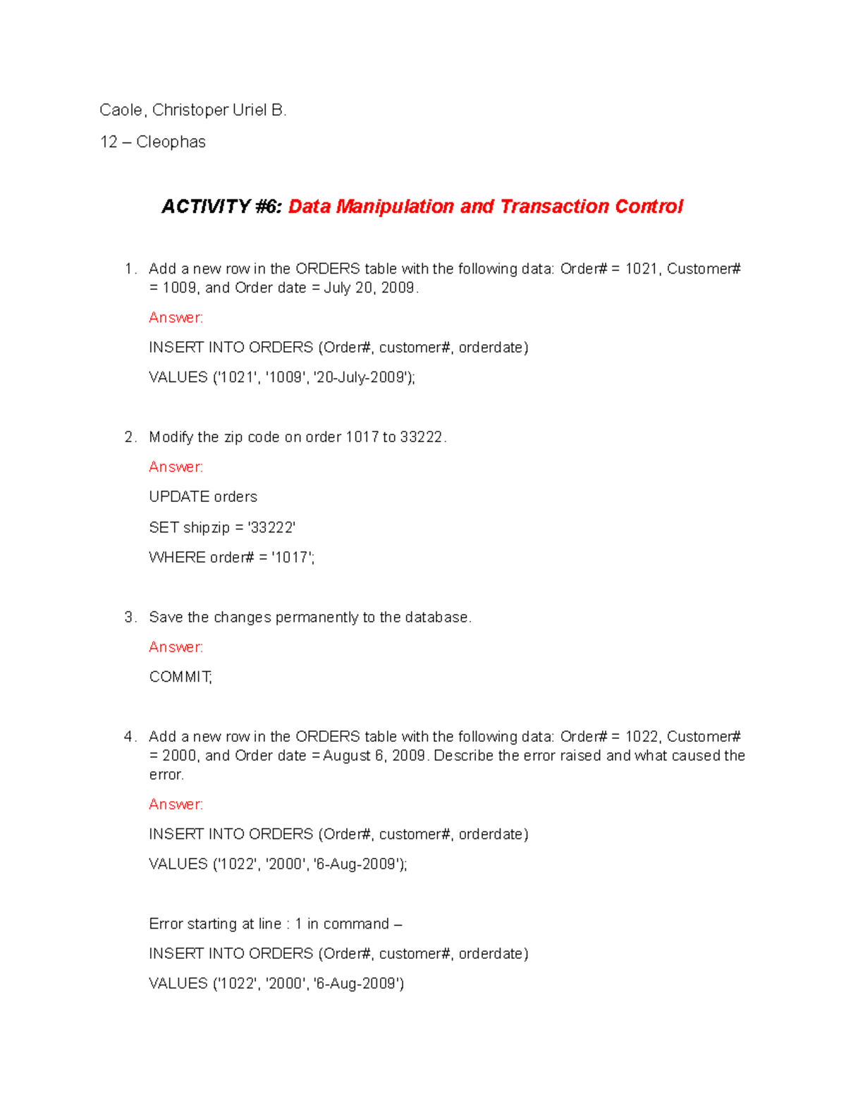 Activity #6-Data Manipulation and Transaction Control - Caole ...