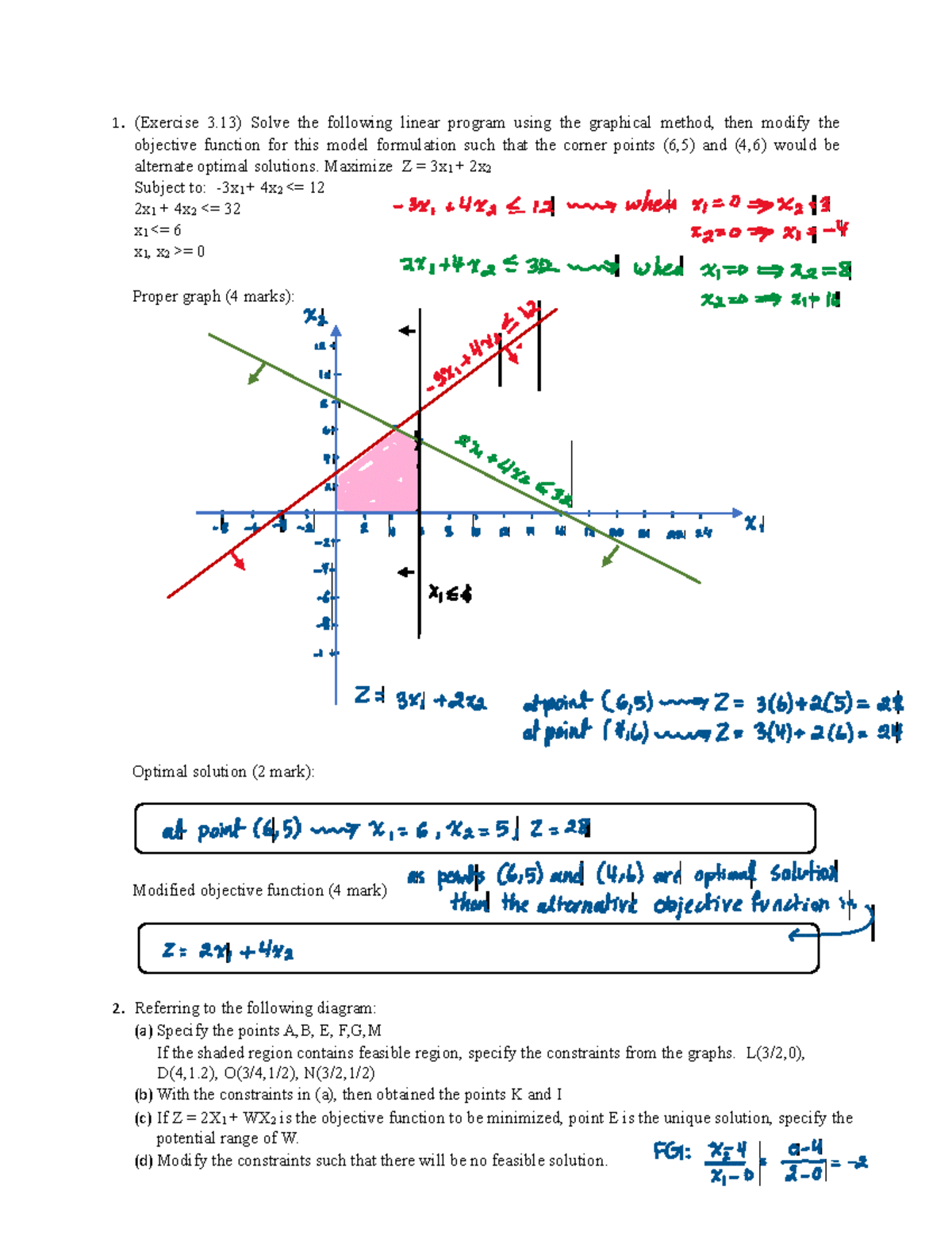 BLDG 341 Assignment 1 - (Exercise 3) Solve the following linear program using the graphical ...