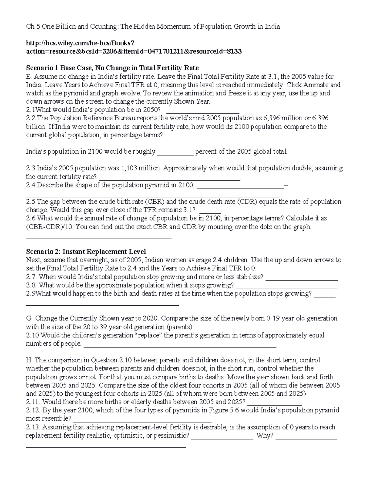 Ch5-Hidden Momentum Of Population Growth - Ch 5 One Billion and ...