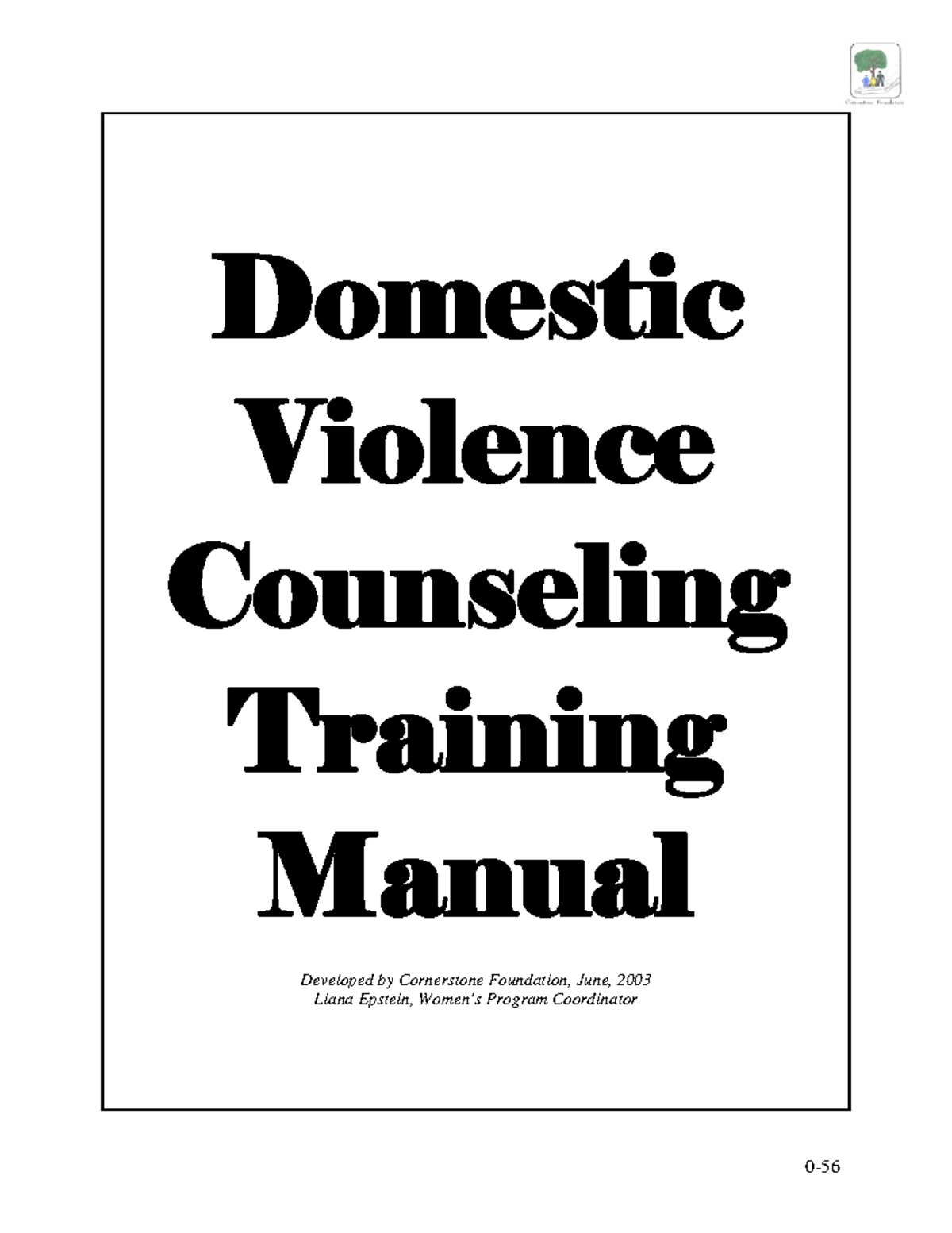 Domestic Violence Training Manual - Domestic Violence Counseling ...