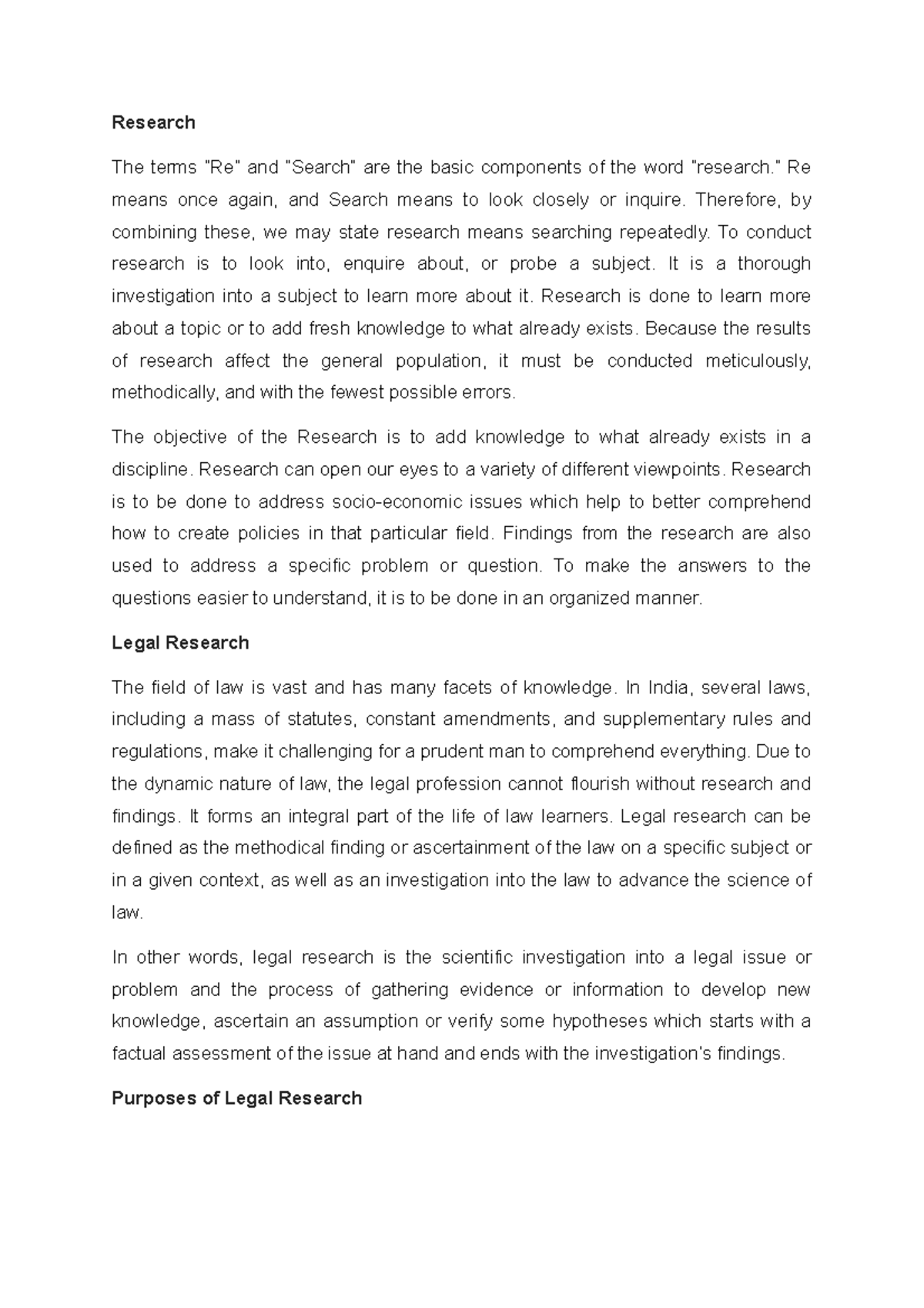 Research Methodology - Research The terms “Re” and “Search” are the ...