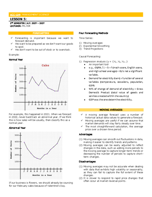 Management Science Linear Programming - ACC- 104 : MANAGEMENT SCIENCE ...