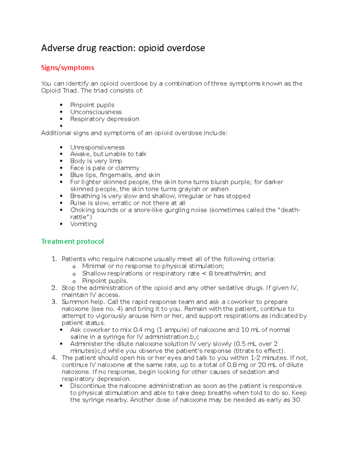 Adverse drug reaction concept map - Adverse drug reaction: opioid ...