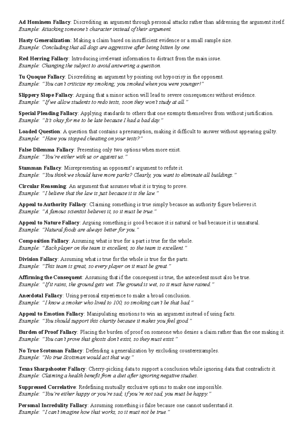 What are the Fallacies? - Ad Hominem Fallacy: Discrediting an argument ...