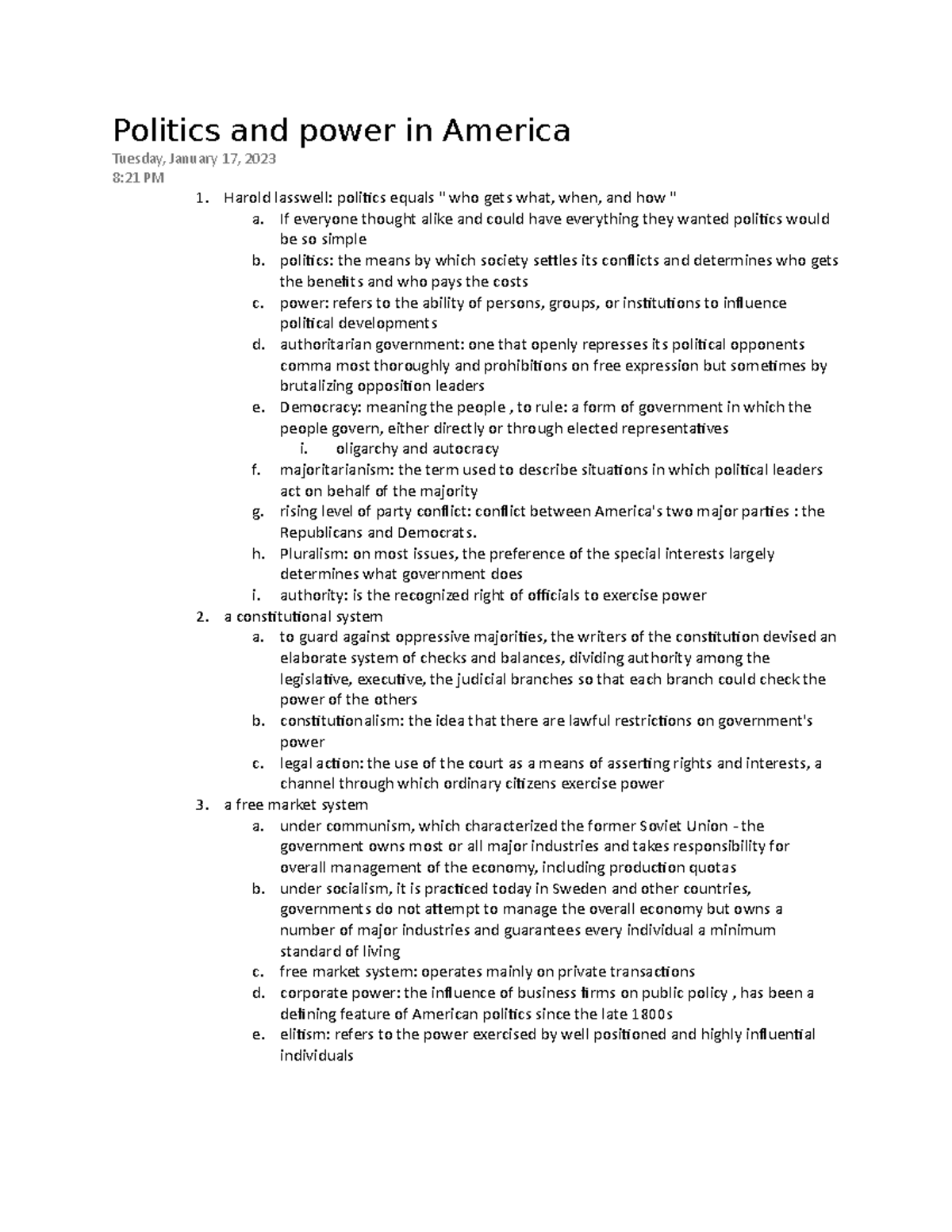 Politics and power in America PSC - Politics and power in America ...