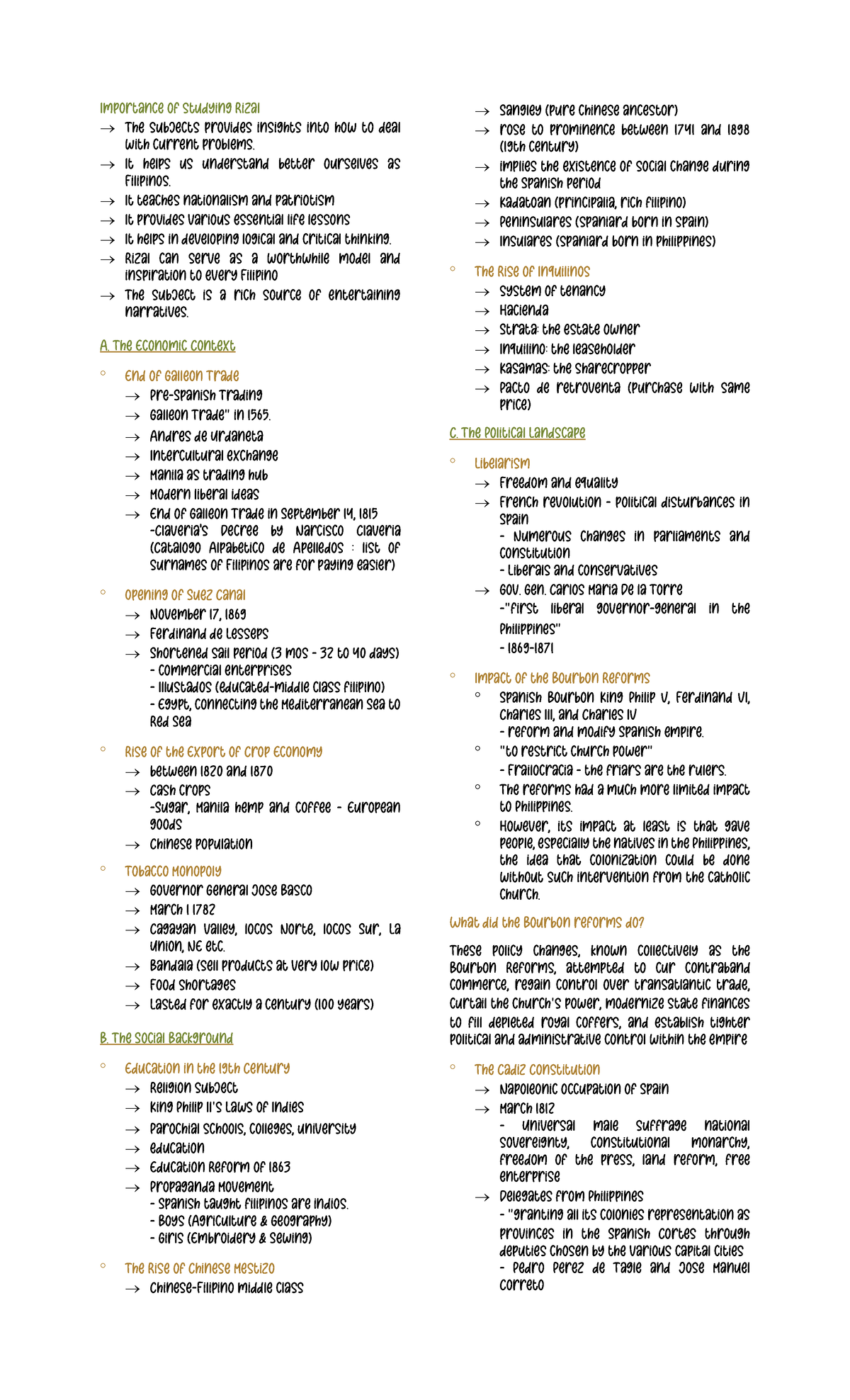 Life and Works of Rizal Notes - Importance of studying Rizal → The ...