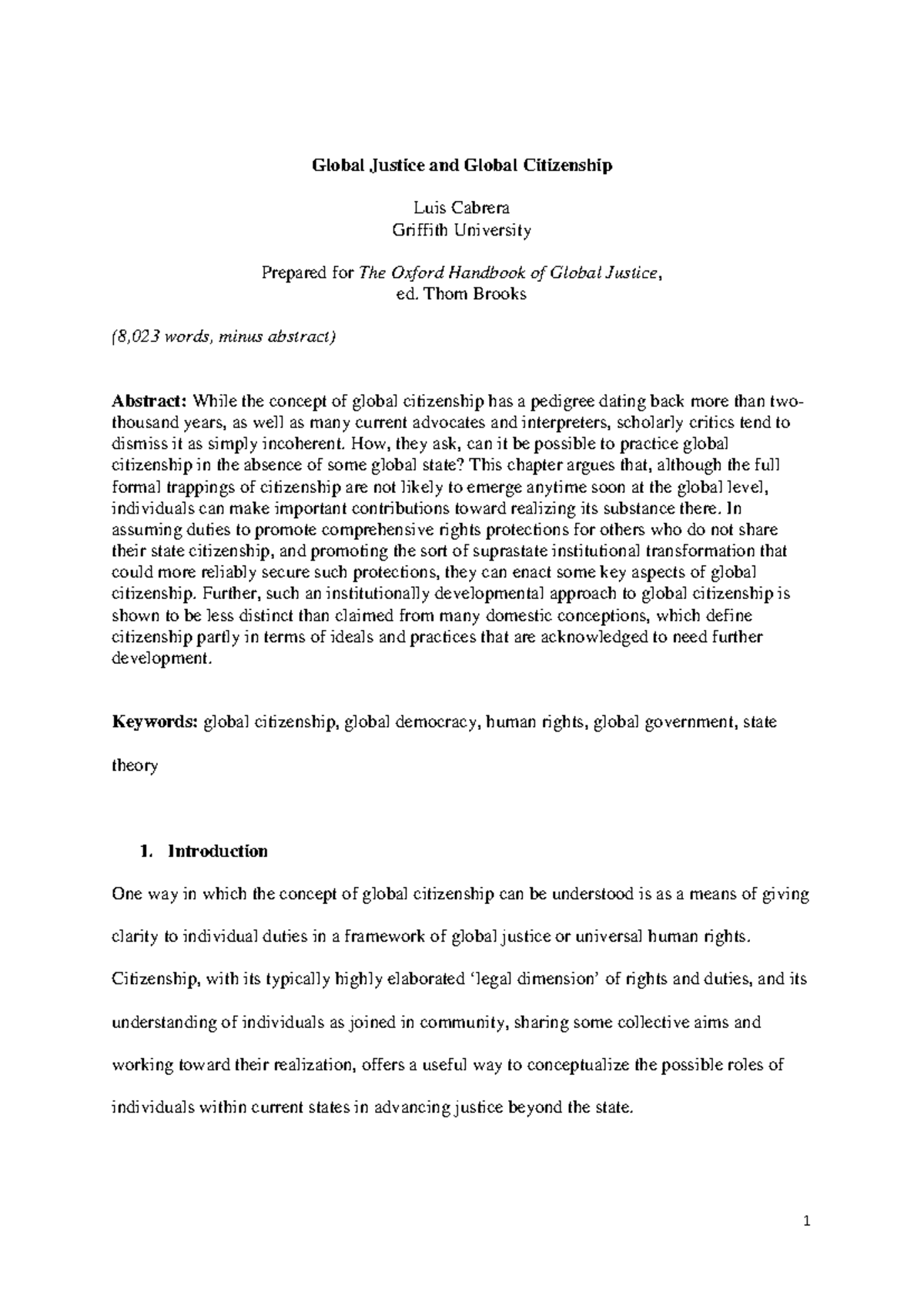 Global Citizenship and Global Justice fo - Global Justice and Global ...