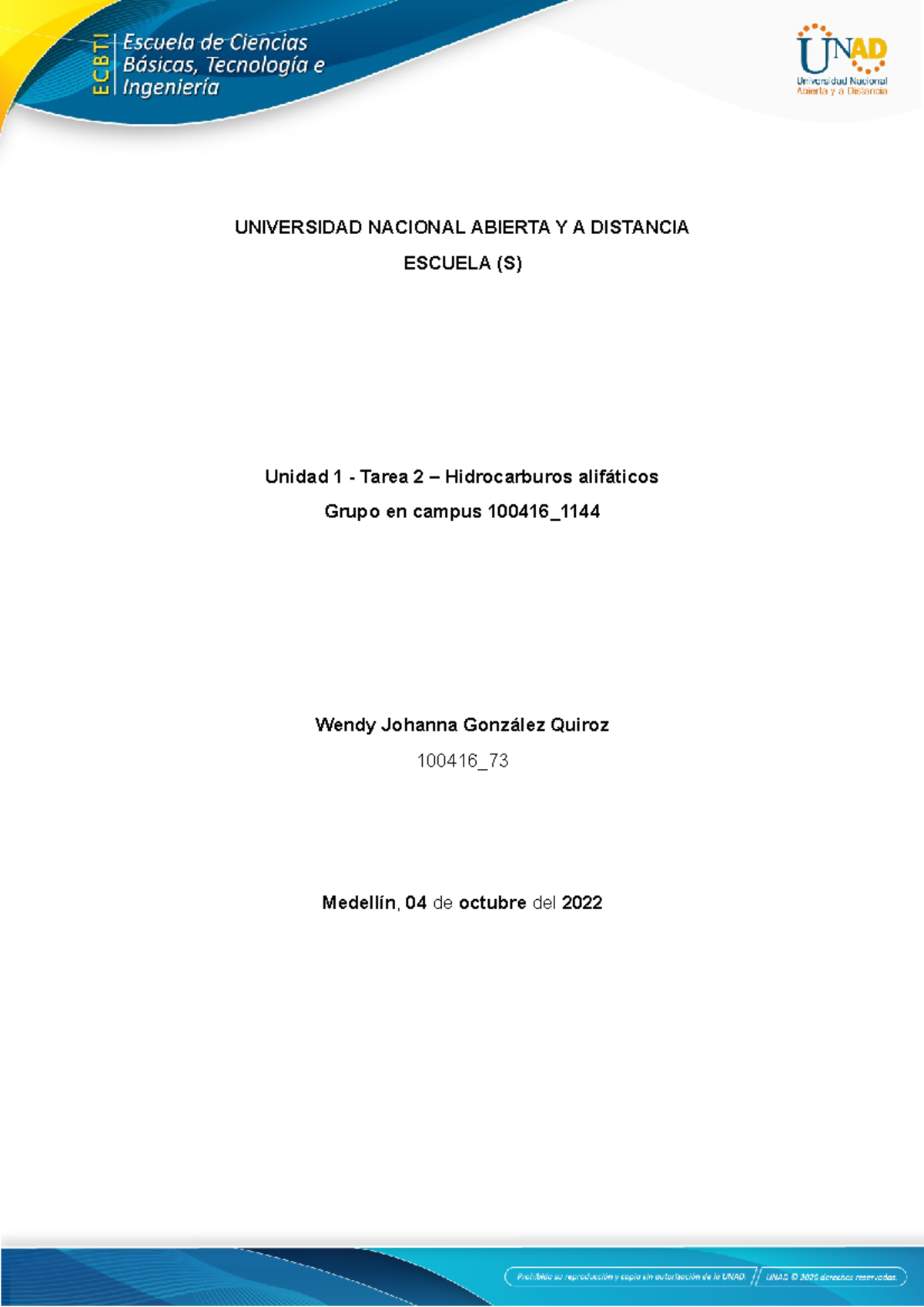 Quimica O Unidad 1 Tarea 2 100416 1144 Wendy Gonzalez - UNIVERSIDAD NACIONAL ABIERTA Y A ...