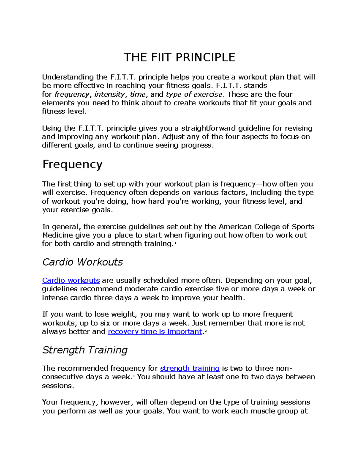 THE-FIIT- Principle - FITT - THE FIIT PRINCIPLE Understanding the F.I.T ...