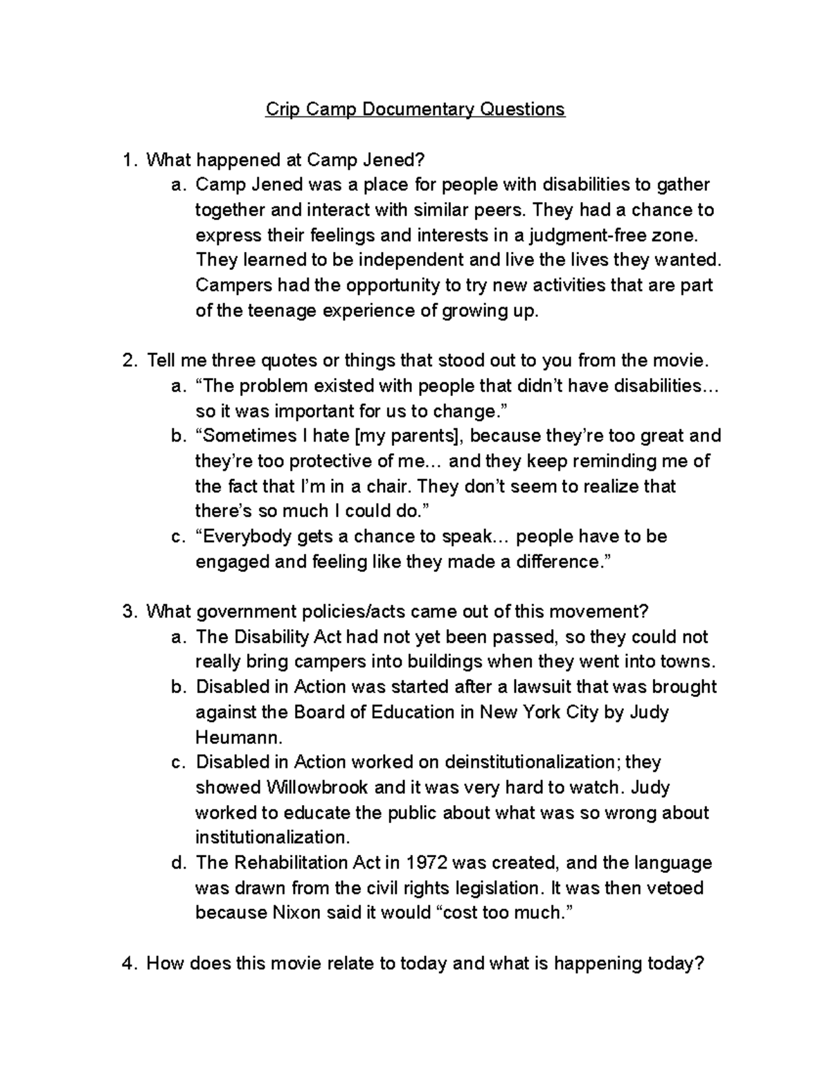 Crip Camp Documentary - Camp Jened was a place for people with ...