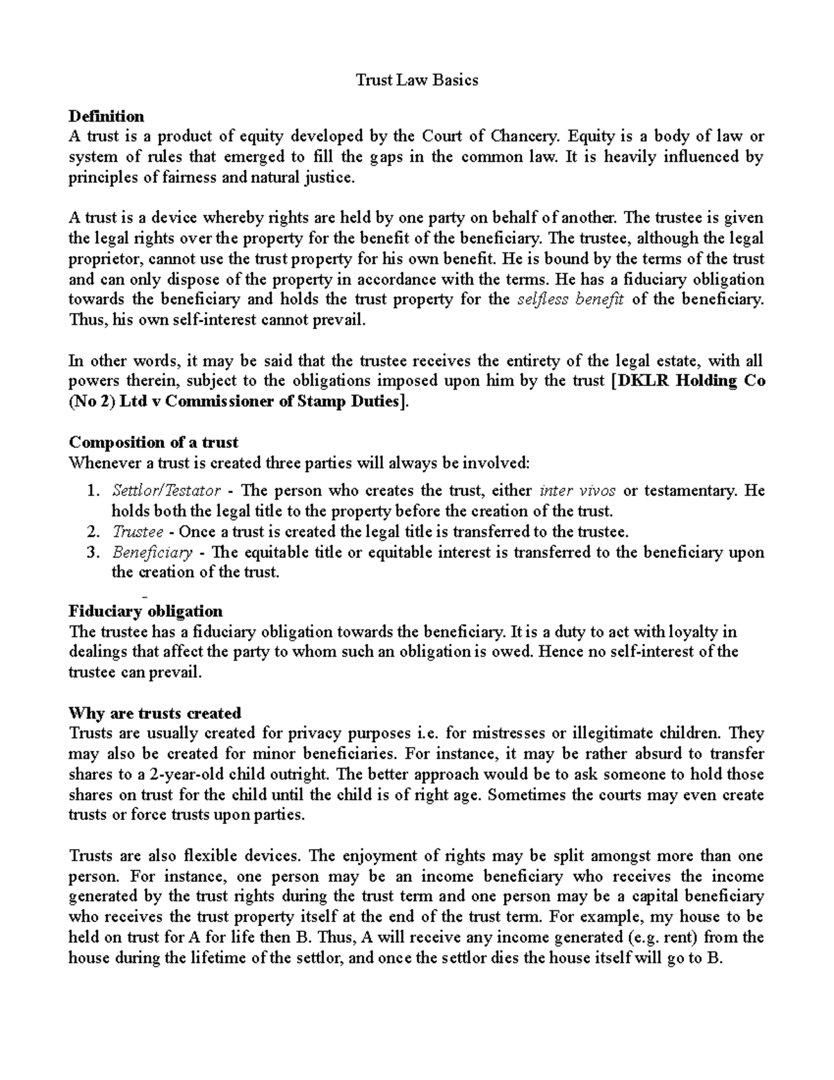 Equity and Trusts - Trusts and their Types - Trust Law Basics ...