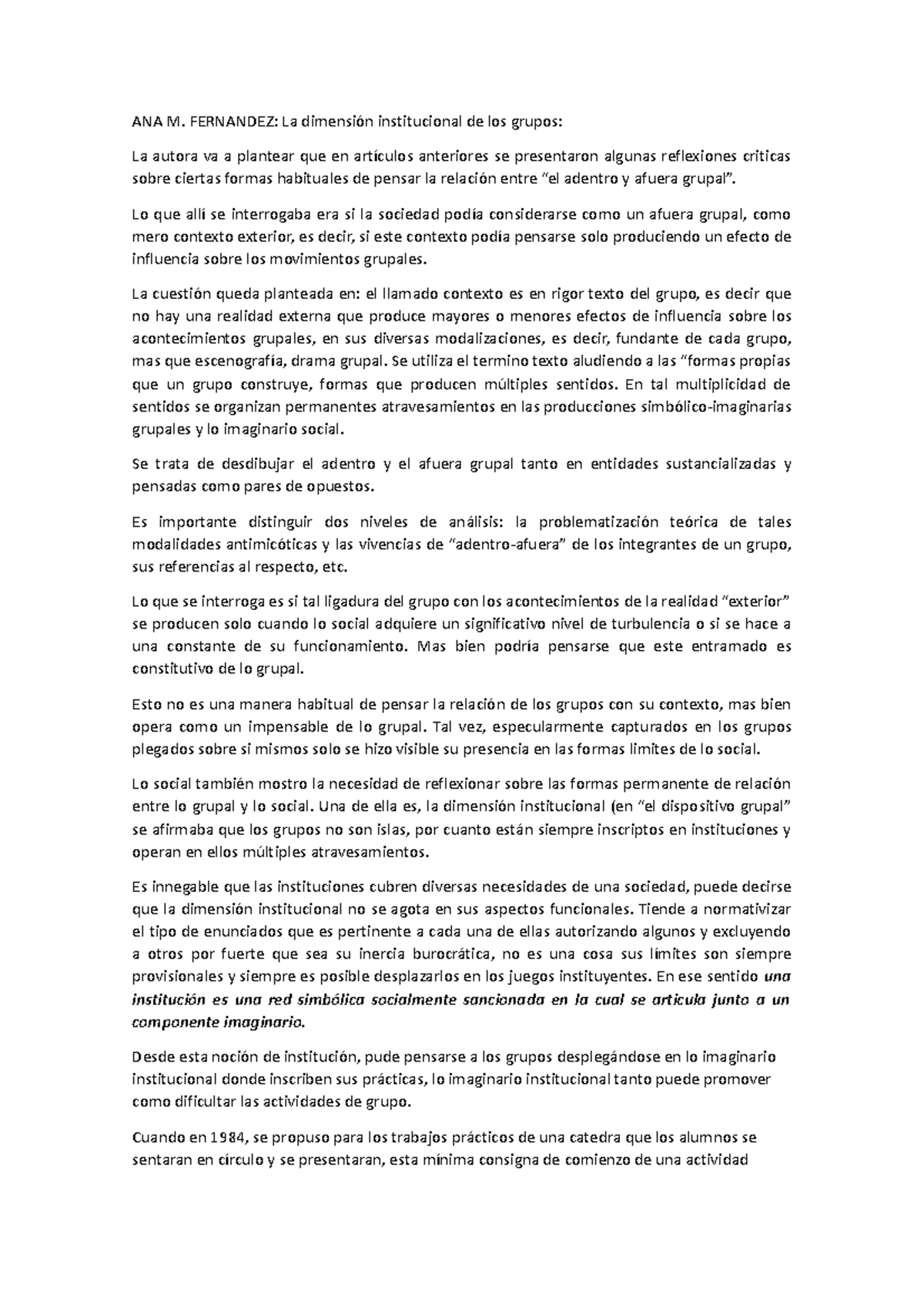 Marcelo Percia - jvgj - ANA M. FERNANDEZ: La dimensión institucional de ...