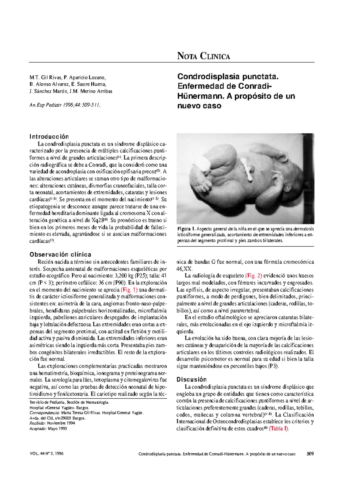 Condrodisplasia: Enfermedad de Conradi- Hunermann. - I nt roduc c ión ...