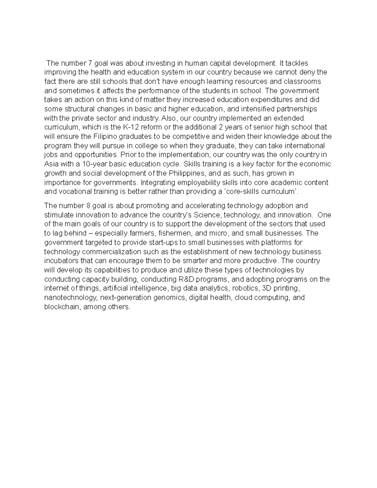 NEDA - SDG no. 7 and no. 8 - The number 7 goal was about investing in ...