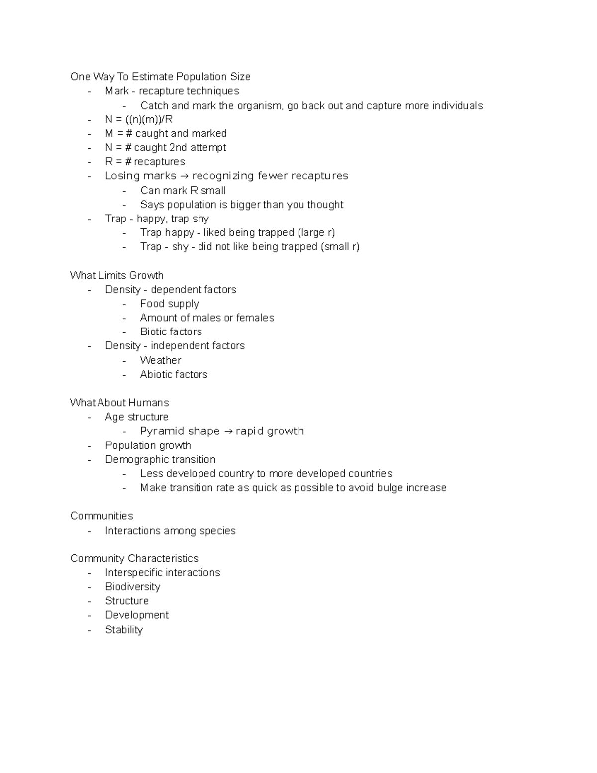 Lecture 18 - Population - One Way To Estimate Population Size - Mark ...
