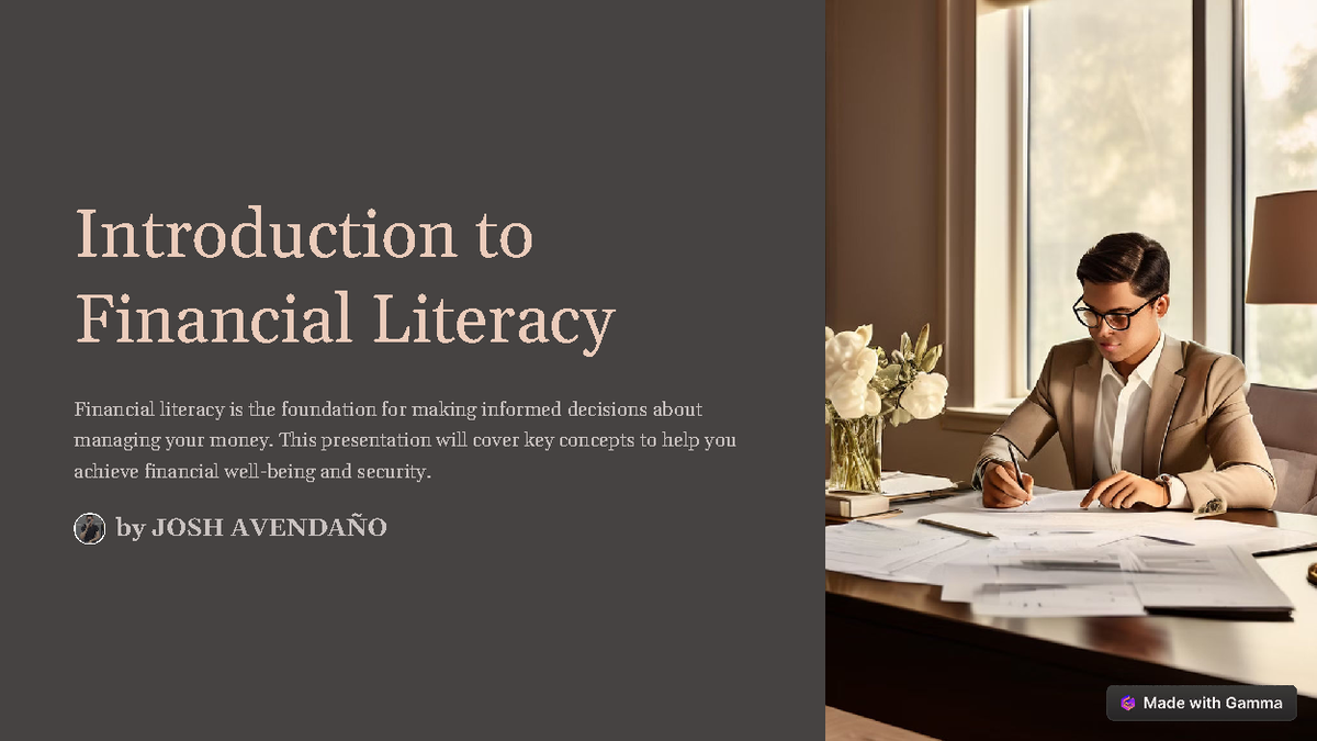 Finlit - Introduction to Financial Literacy Financial literacy is the ...