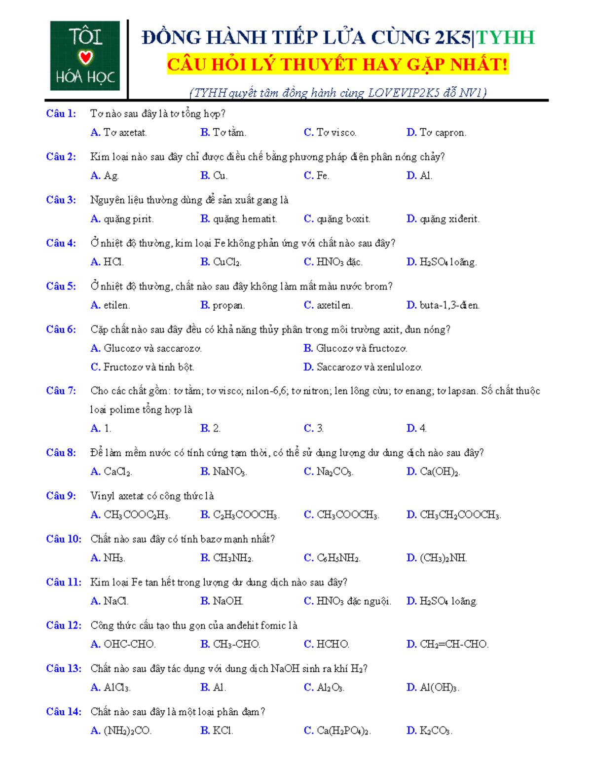 ĐỒNG HÀNH TIẾP LỬA 26 - hoa hoc - ĐỒNG HÀNH TIẾP LỬA CÙNG 2K5|TYHH CÂU ...