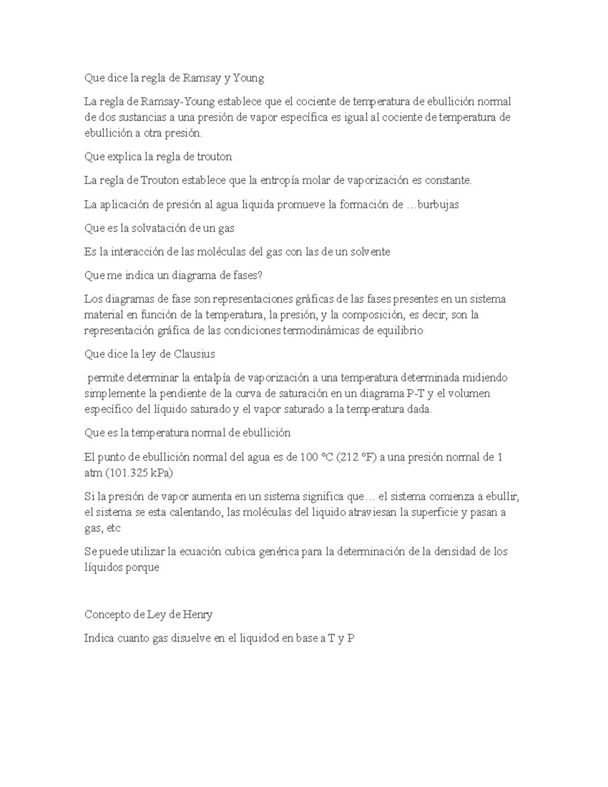 Repaso rapido - Que dice la regla de Ramsay y Young La regla de Ramsay ...