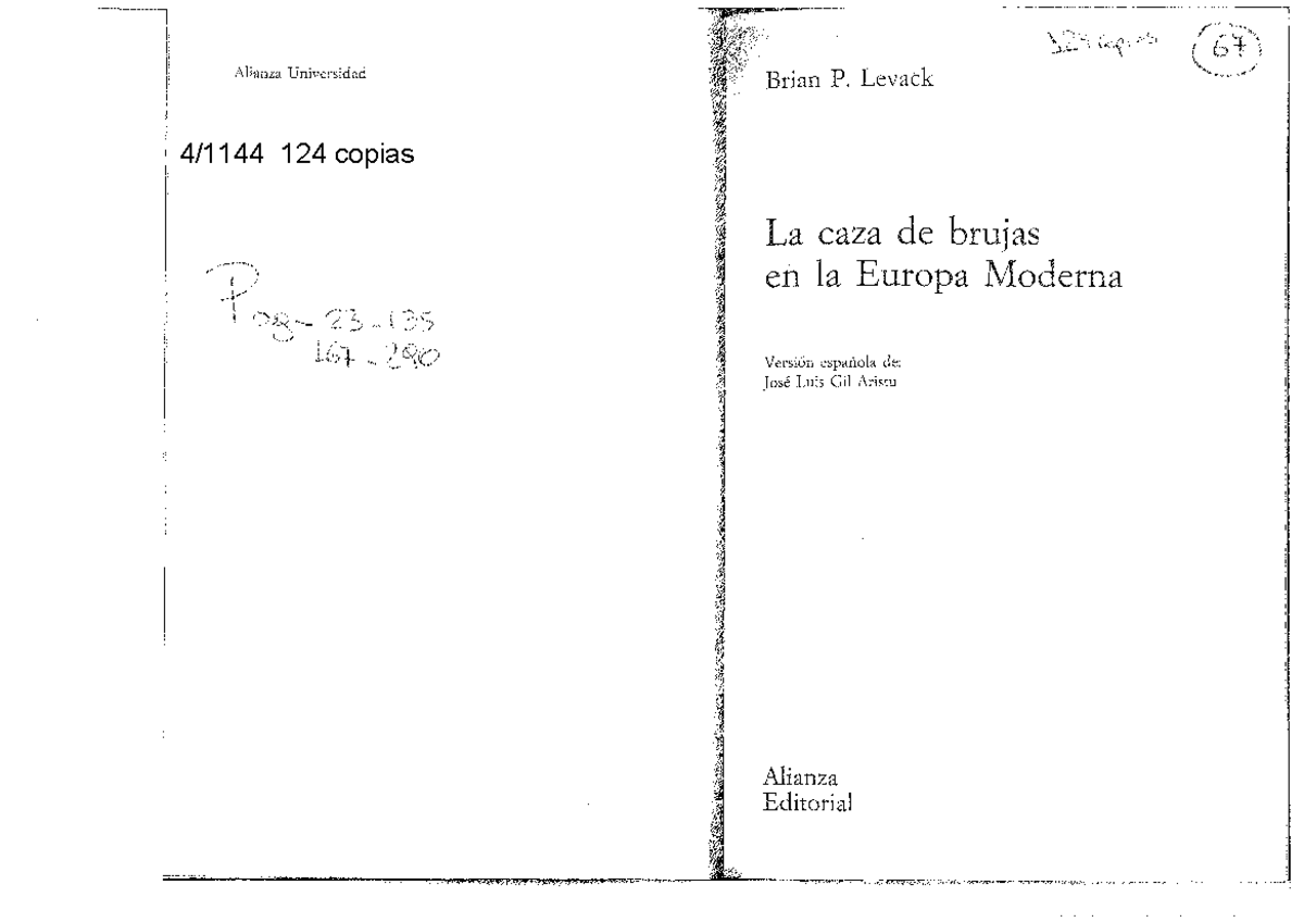 Brian Levack LA CAZA DE Brujas EN LA EDA - Història Moderna - Studocu