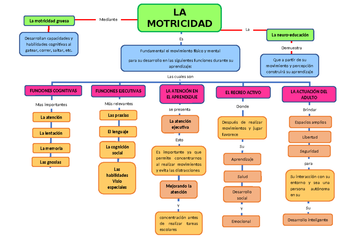MAPA Conceptual LA Motricidad DEL NIÑO - LA MOTRICIDAD Fundamental el movimiento físico y mental ...