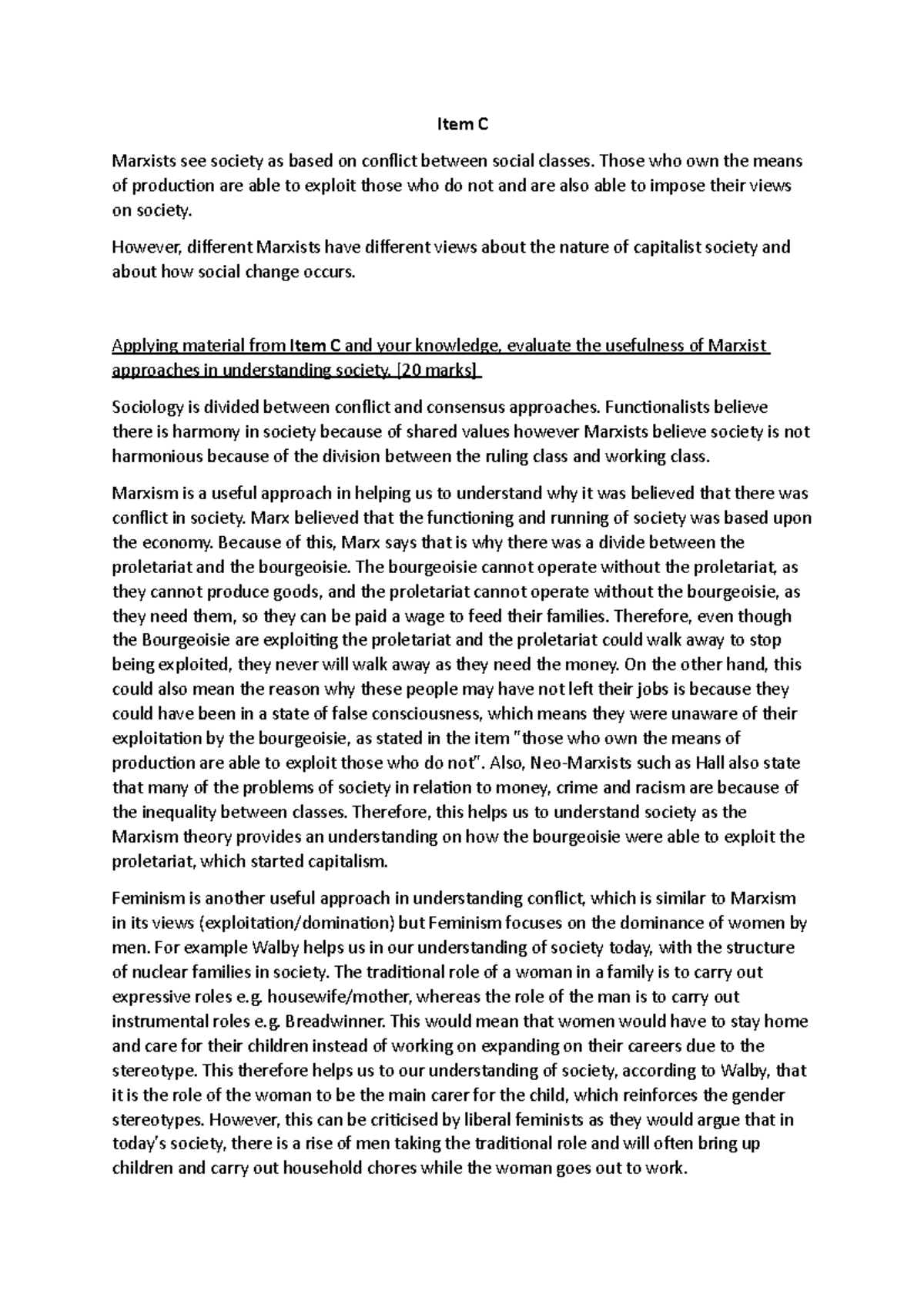 Evaluate the usefulness of Marxist approaches in understanding society ...