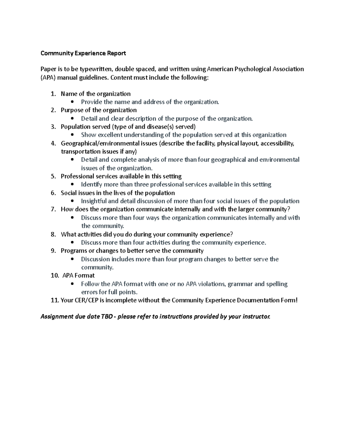 Community Experience Report WCU - 342L - WCU - Studocu