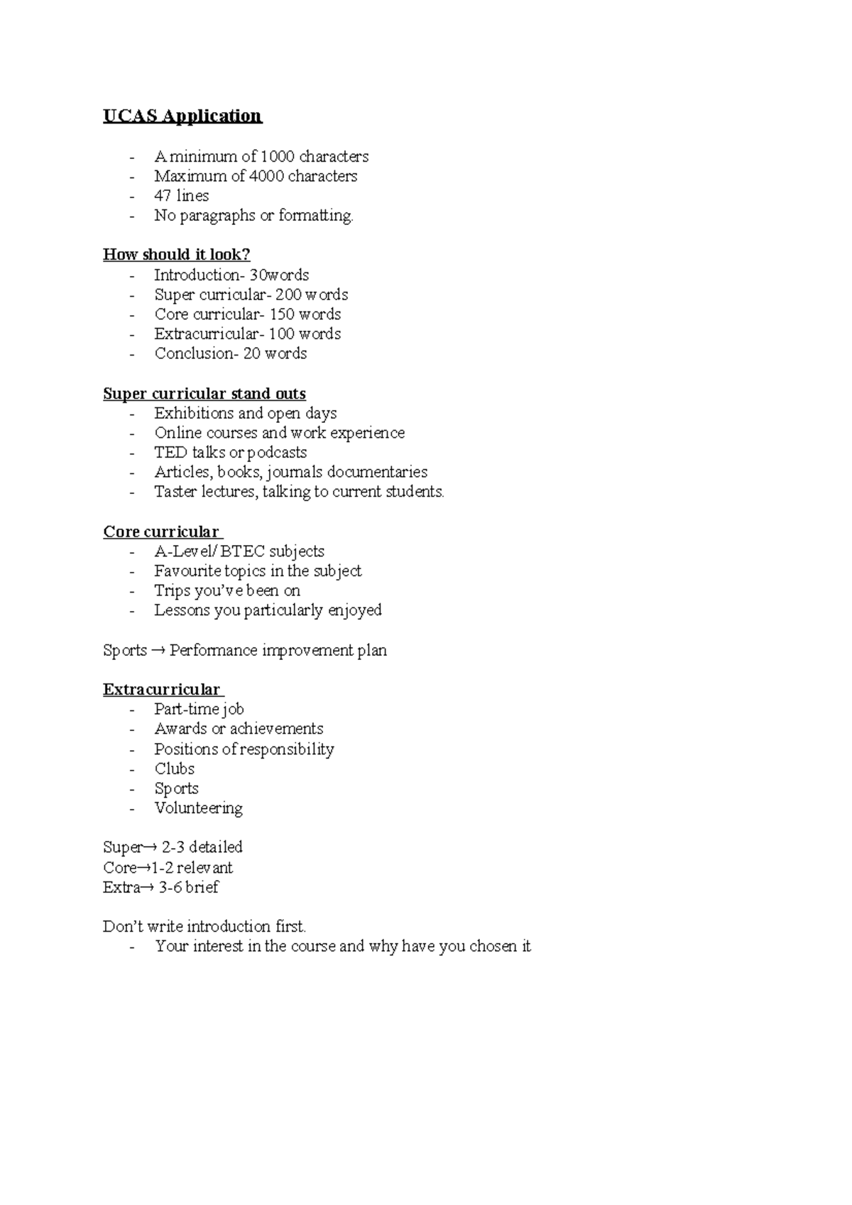 UCAS Application tips - UCAS Application A minimum of 1000 characters ...